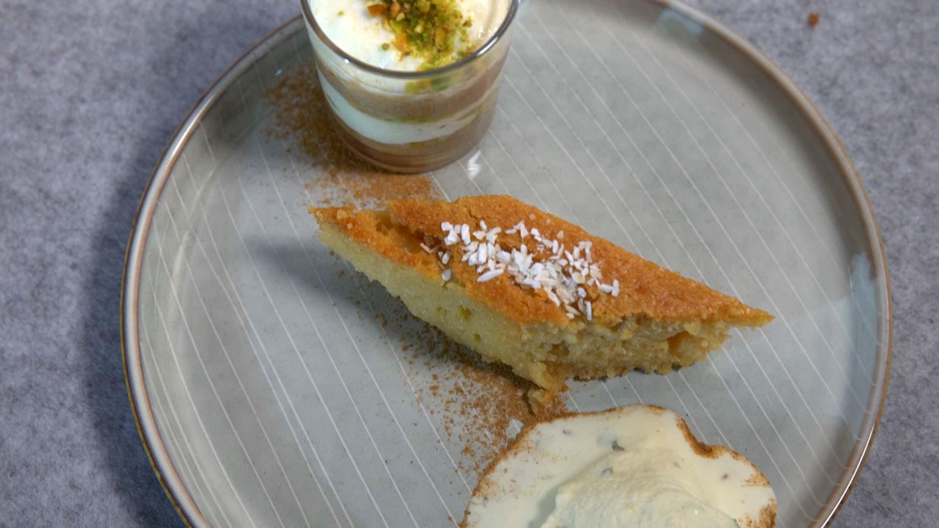 Türkisches Orangen-Minz-Eis, Revani und Aish El Saraya