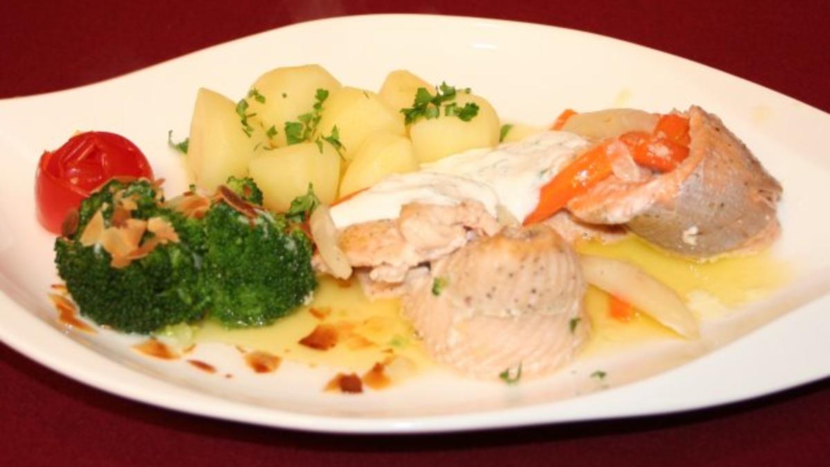 Das perfekte Dinner Rezepte - Filet vom Tegernseesaibling mit Brokkoli ...